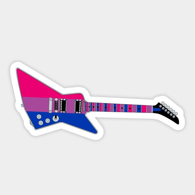 Bisexual Pride Electric Guitar - Pride Flag - Sticker | TeePublic
