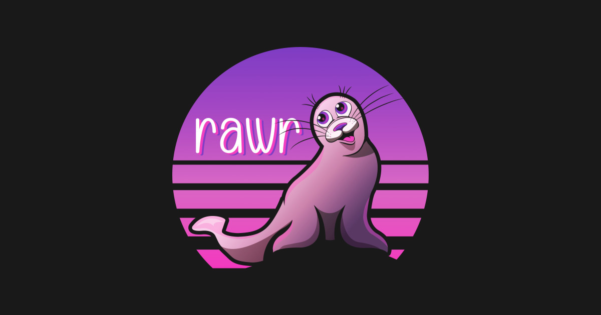 Funny Sea Lion Baby Seal Animal Cute Nautical Sunset - Seal Animal - T ...