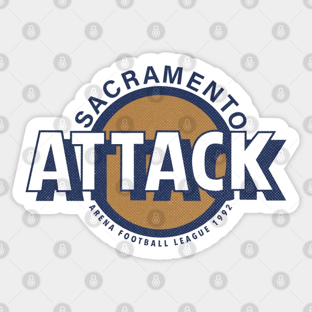 Defunct Sacramento Attack Arena Football 1992 - Sacramento - Sticker ...