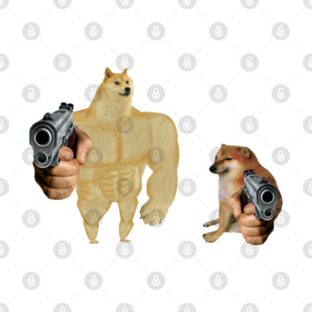Swole vs. Cheems Guns - Cheems Doge - Pillow | TeePublic