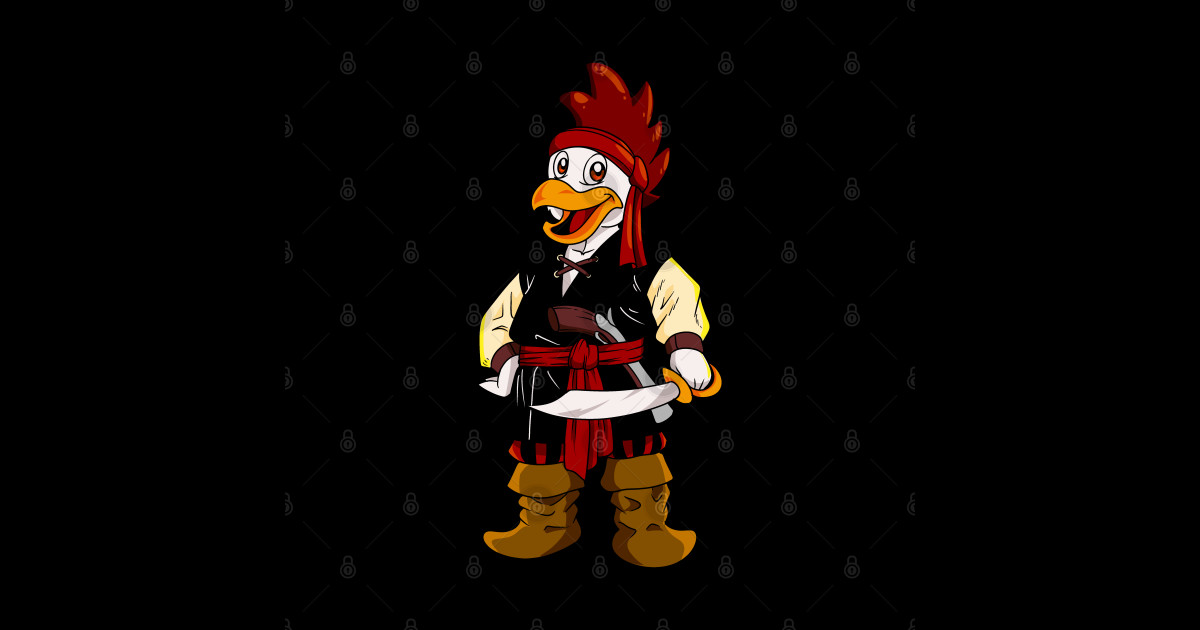 Captain Chicken - Pirate Chicken - Pirate Chicken - Sticker | TeePublic