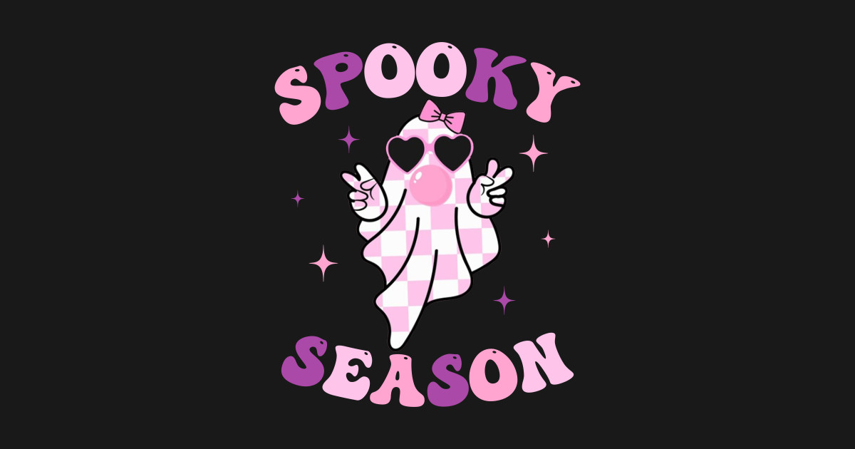 Spooky Season Cute Girly Ghost Blowing Bubble - Spooky Season Ghost ...