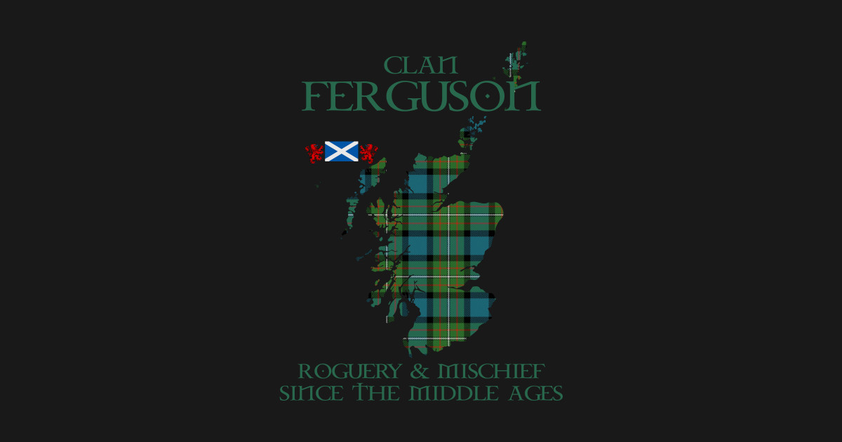 Clan Ferguson tartan Scotland map Saltire flag and lion rampant ...
