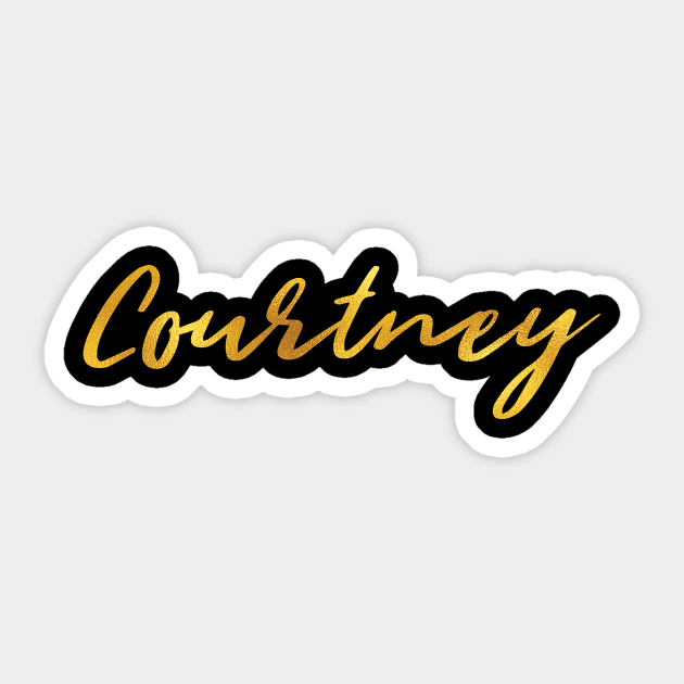 Courtney Name Hand Lettering in Faux Gold Letters - Courtney - Sticker ...