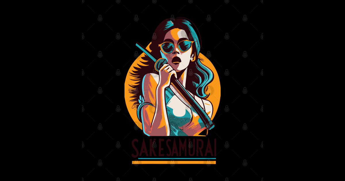 Sake Samurai Japan - Japanese Vintage Food Art - Sake Samurai Japan ...