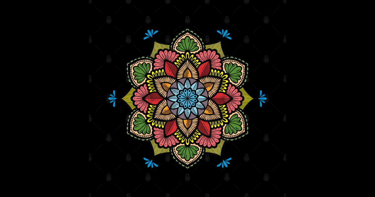 80's Pop Art Mandala - Mandala - Sticker | TeePublic