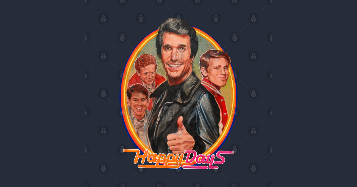 the Fonz and gang - Happy Days - T-Shirt | TeePublic