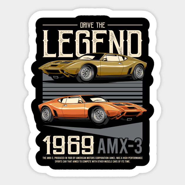 1969 AMC AMX/3 Racing Car - 1969 Amc Amx3 Racing Car - Sticker | TeePublic