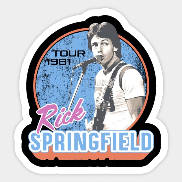 Concert Tour 1981 - Vintage Rick Music Springfield - Sticker | TeePublic