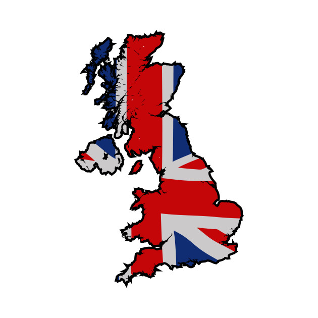 Great Britain (black outline) - Great Britain - T-Shirt | TeePublic