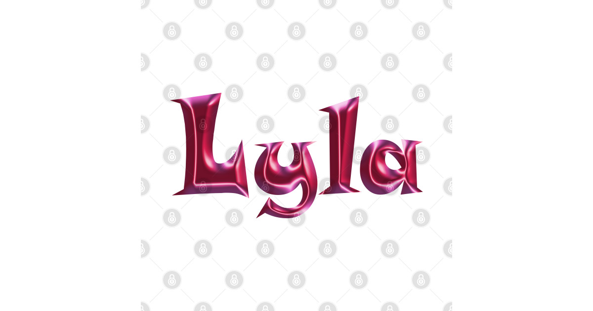 Lyla Name Design – Satin Pink Glossy Font, Cute Shiny Lettering ...