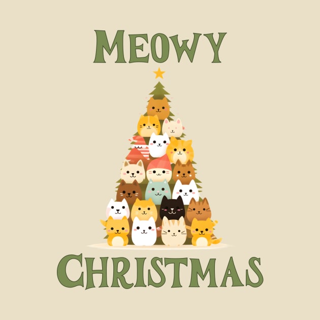 Meowy Christmas - Meowy Christmas - T-Shirt | TeePublic