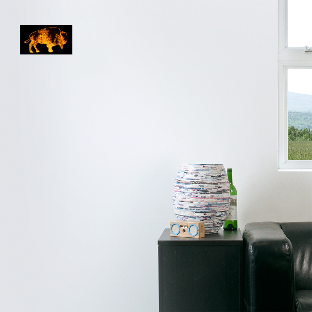 Fire Bull, Firey Musk Ox Texture - Ox - Posters and Art Prints | TeePublic