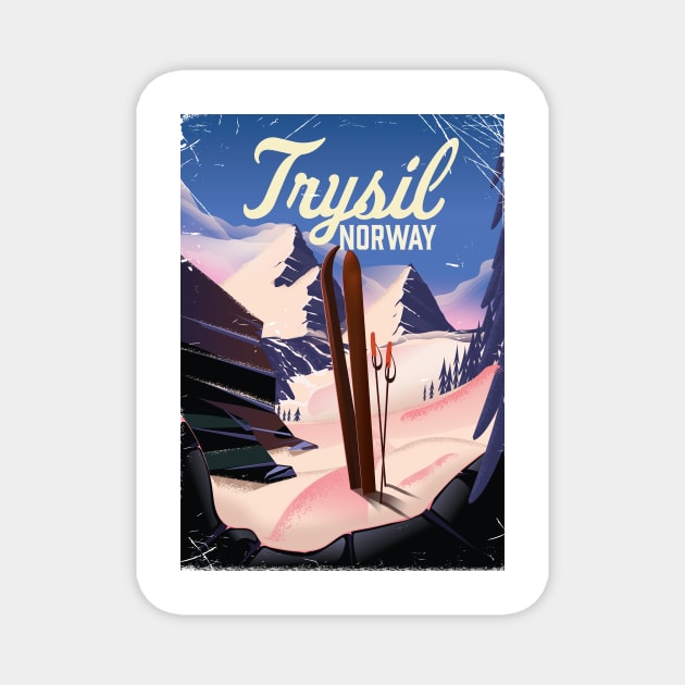 Trysil, Norway Ski poster - Trysil Norway Ski - Magnet | TeePublic