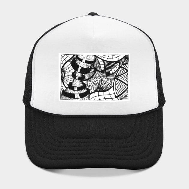 Abstract black and white Coloring page inspired by zentangle - Abstract ...