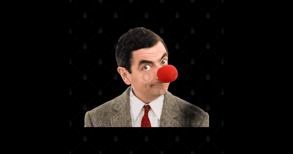 Mr bean with red nose - Mr Bean - Sticker | TeePublic