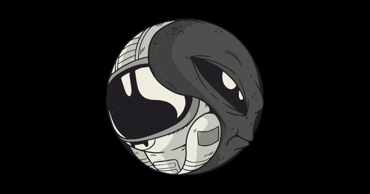 Yin Yang Alien Astronaut - Funny - Posters and Art Prints | TeePublic