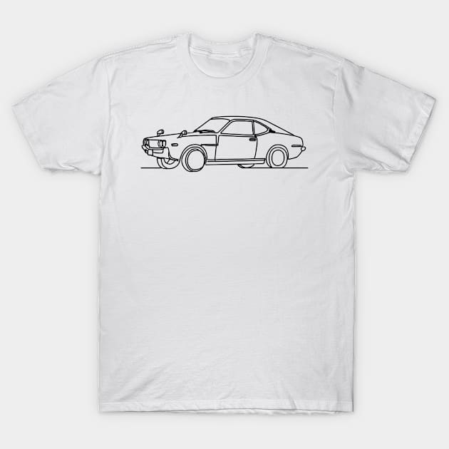 Mazda RX3 Line Drawing - Mazda - T-Shirt | TeePublic