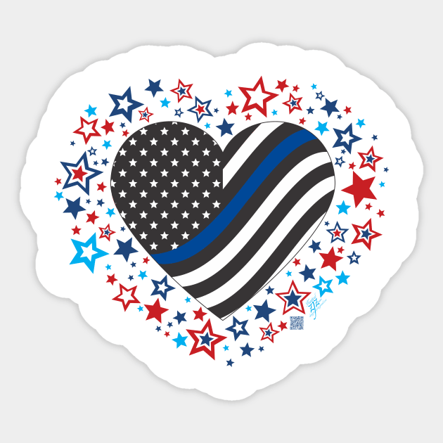 The Thin Blue Line - The Thin Blue Line Flag - Sticker | TeePublic