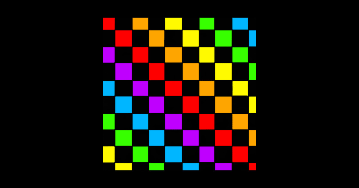 Rainbow Checkerboard Pattern - Rainbow - Sticker | TeePublic