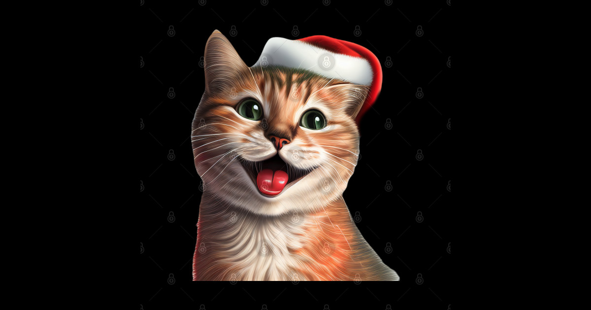 Smiling cat - Cat - Sticker | TeePublic