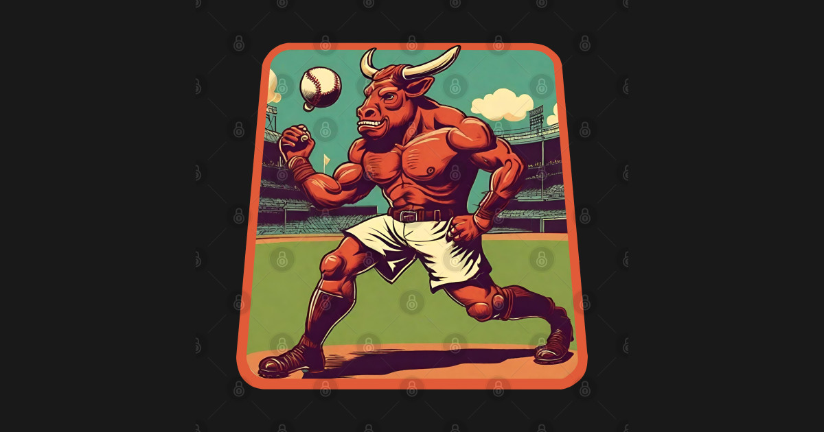 Minotaur Baseball Player - Minotaur - T-Shirt | TeePublic
