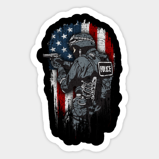 Police American Flag SWAT Cop Law Enforcement - Police - Sticker ...