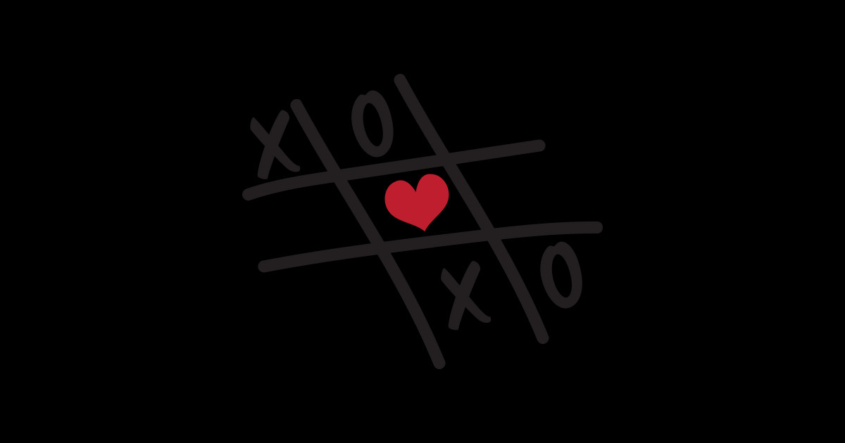 Tic Tac Toe XOXO Red heart - Tic Tac Toe - Sticker | TeePublic