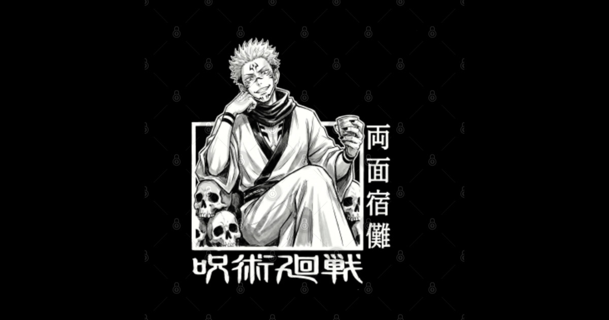 Sukuna Relaxed Pose Jujutsu Kaisen - Ryomen Sukuna - Magnet | TeePublic