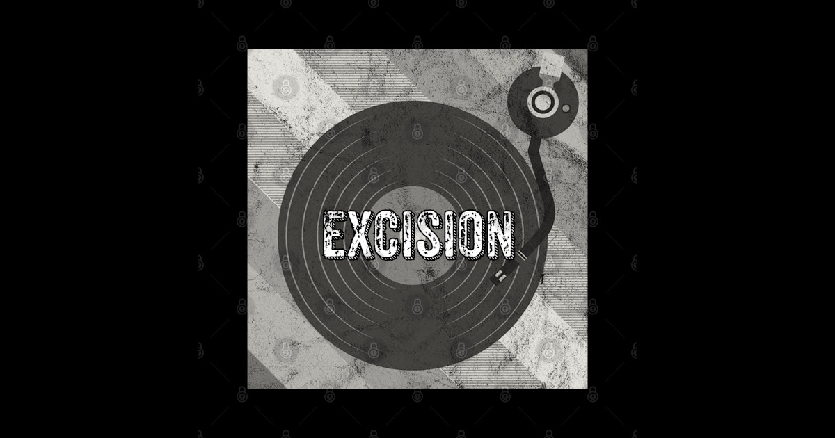 Excision / Vinyl Records Style - Excision - Sticker | TeePublic
