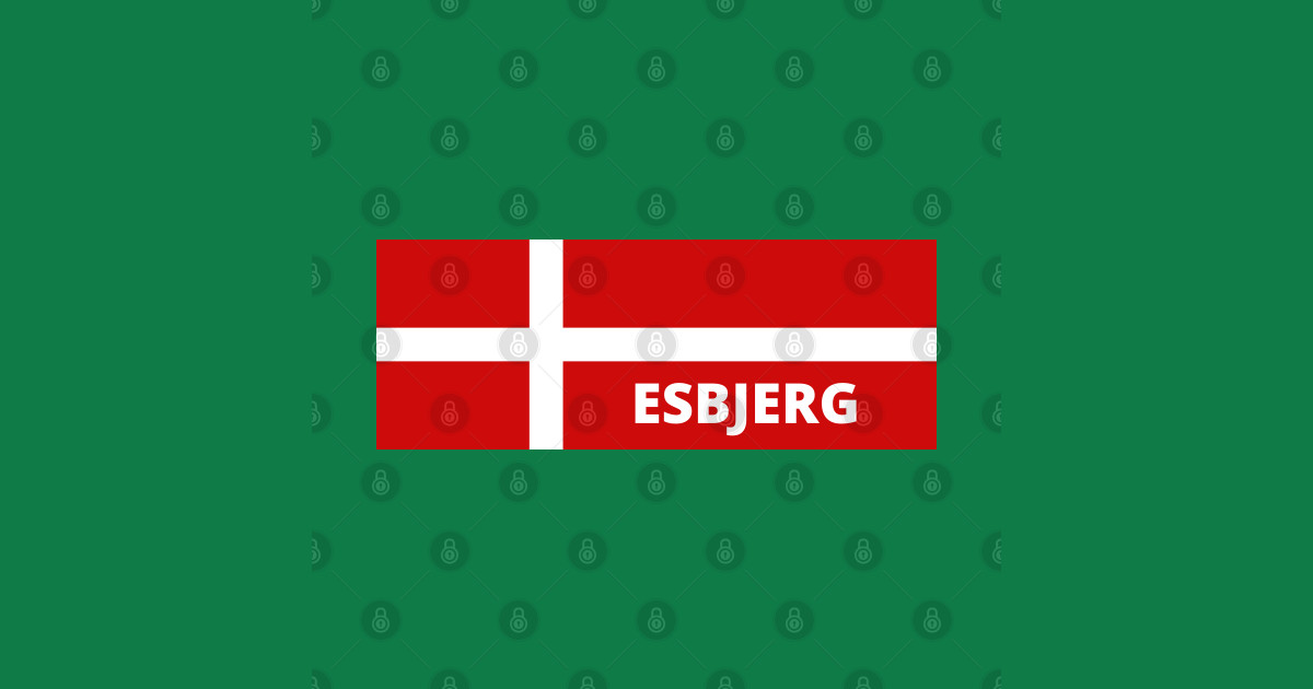 Esbjerg Denmark in Danish Flag - Danish Flag - T-Shirt | TeePublic