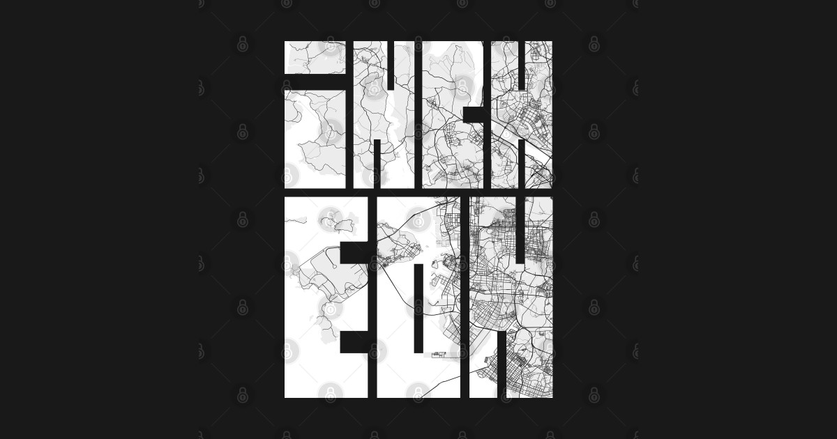 Incheon, South Korea City Map Typography - Light - Incheon - T-Shirt ...