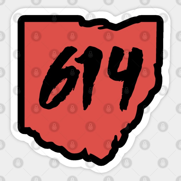 Columbus Ohio 614 Area Code - Ohio - Sticker | TeePublic