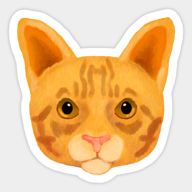 Ginger cat - Cat - Sticker | TeePublic