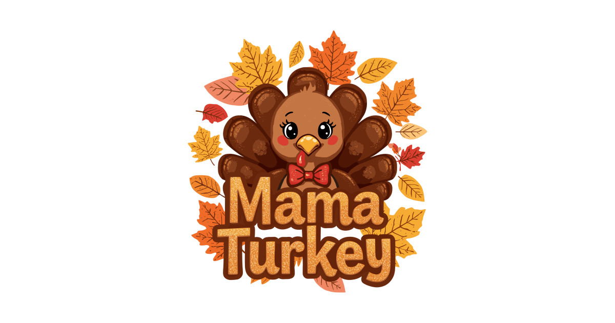 Mama Turkey Cute Thanksgiving Family Matching - Mama Turkey - T-Shirt ...