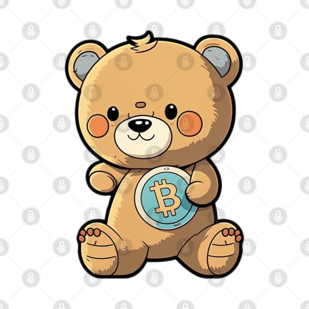Cartoon Teddy Bear with a Bitcoin Coin - A Must-Have for Cryptocurrency ...
