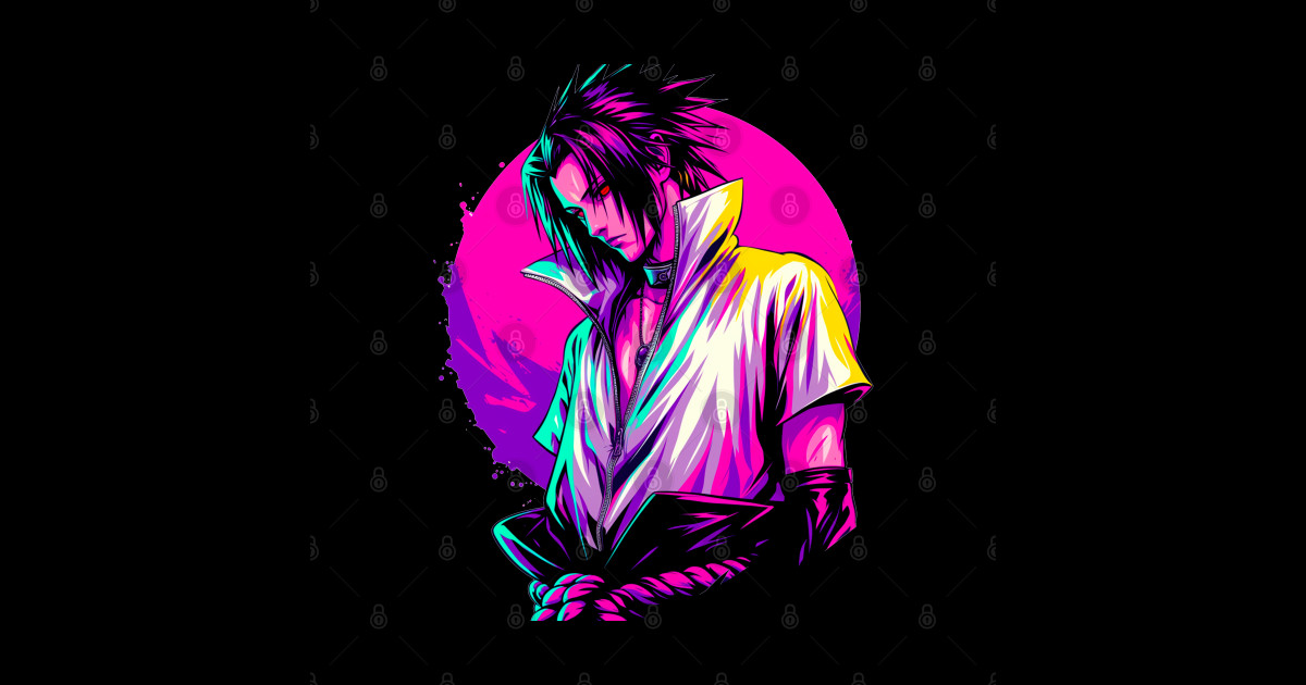 sasuke uchiha - naruto - Naruto Anime - Sticker | TeePublic
