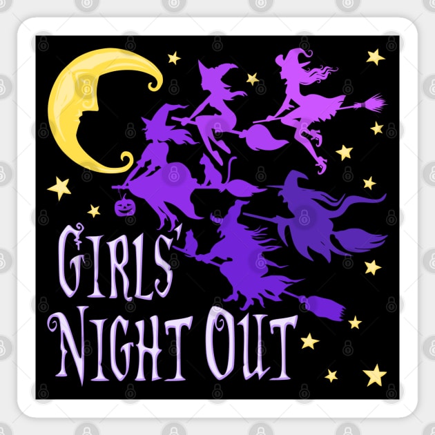 Girls Night Out - Witch Halloween - Sticker | TeePublic