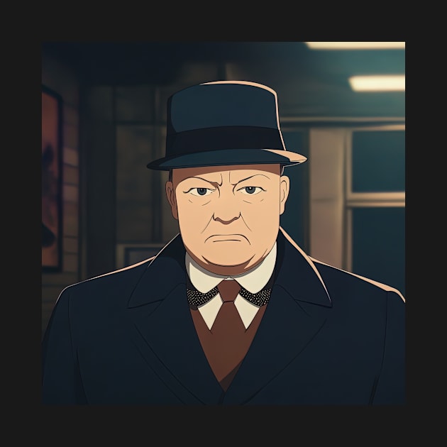 Winston Churchill | Anime style - Winston Churchill - T-Shirt | TeePublic