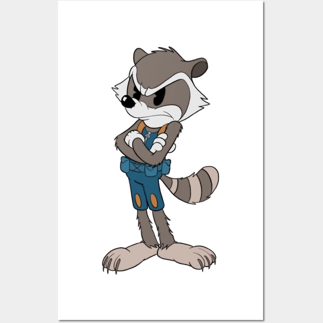 Space Raccoon in 1930s rubber hose cartoon style - cuphead - Rocket ...