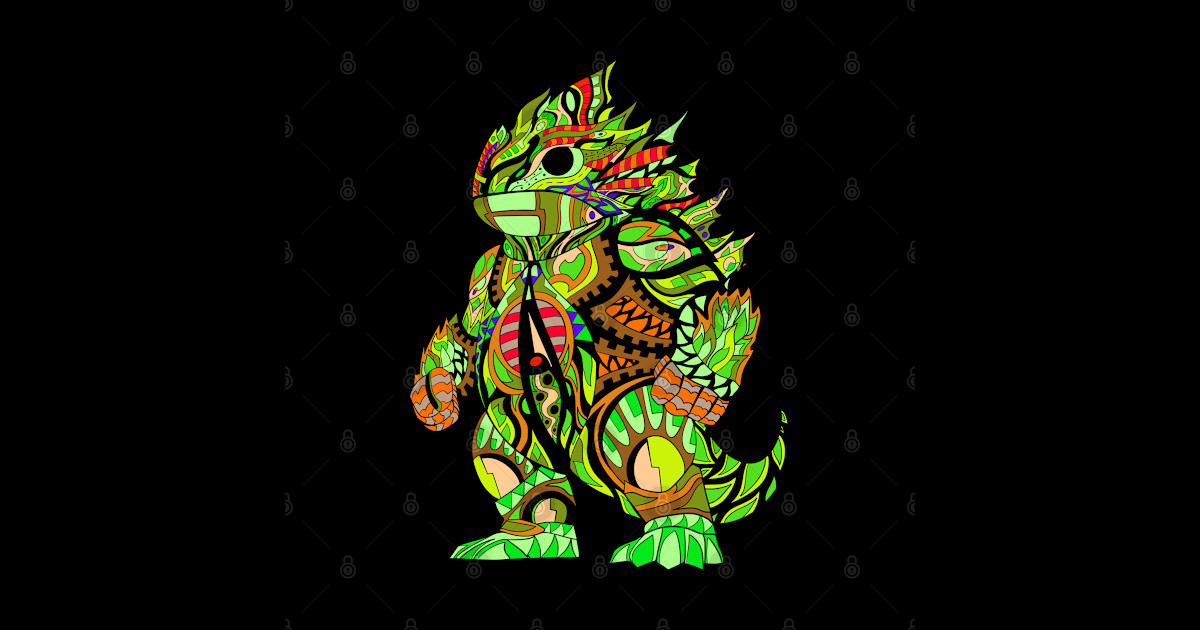 SWAMP monster kaiju in the green design ecopop art - Monster - Posters ...