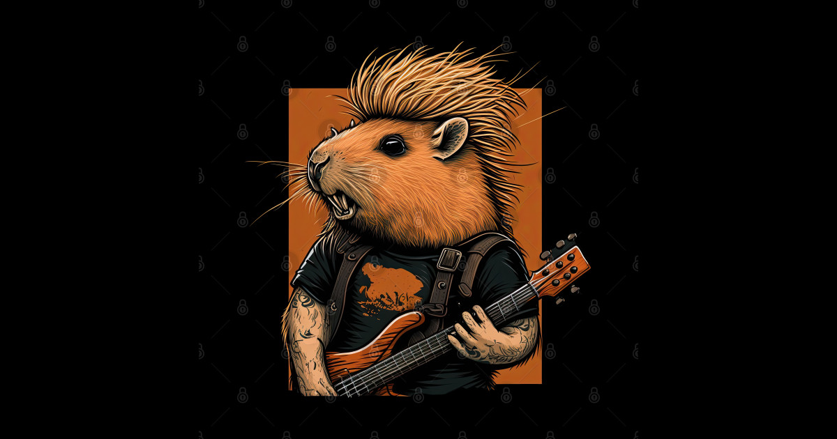 Capybara Rocker - Capybara - Sticker | TeePublic