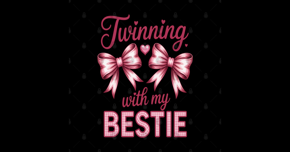 Pink Bow Twinning With My Bestie Friends Twins Day Girls - Pink Bow ...