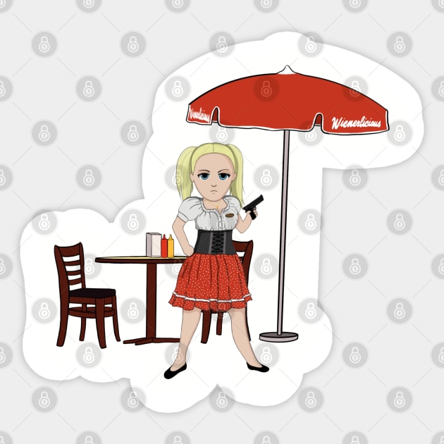 Sarah Walker Wienerlicious - Chuck - Sticker | TeePublic