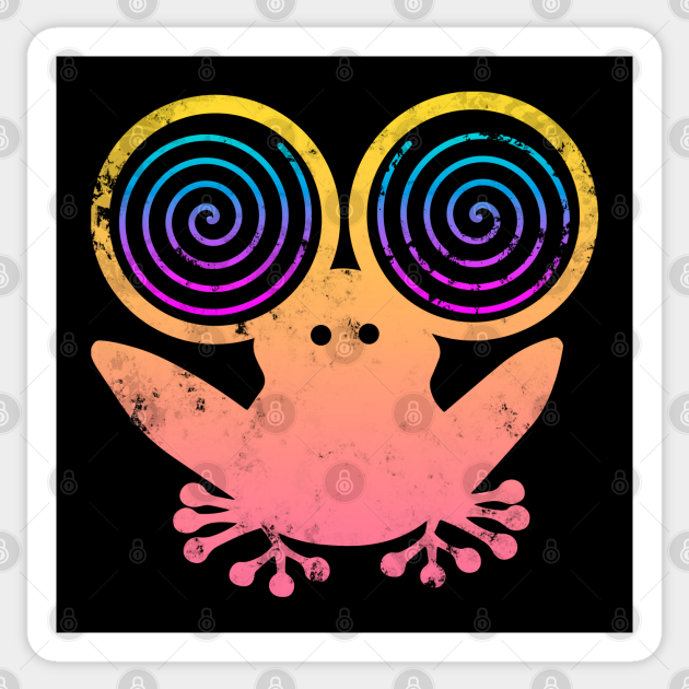 Hypnotic Abstract Frog - Cream - Hypnotic - Sticker | TeePublic
