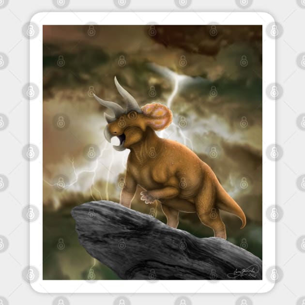 Chomp - Dinosaur King Anime Fanart - Triceratops - Sticker | TeePublic