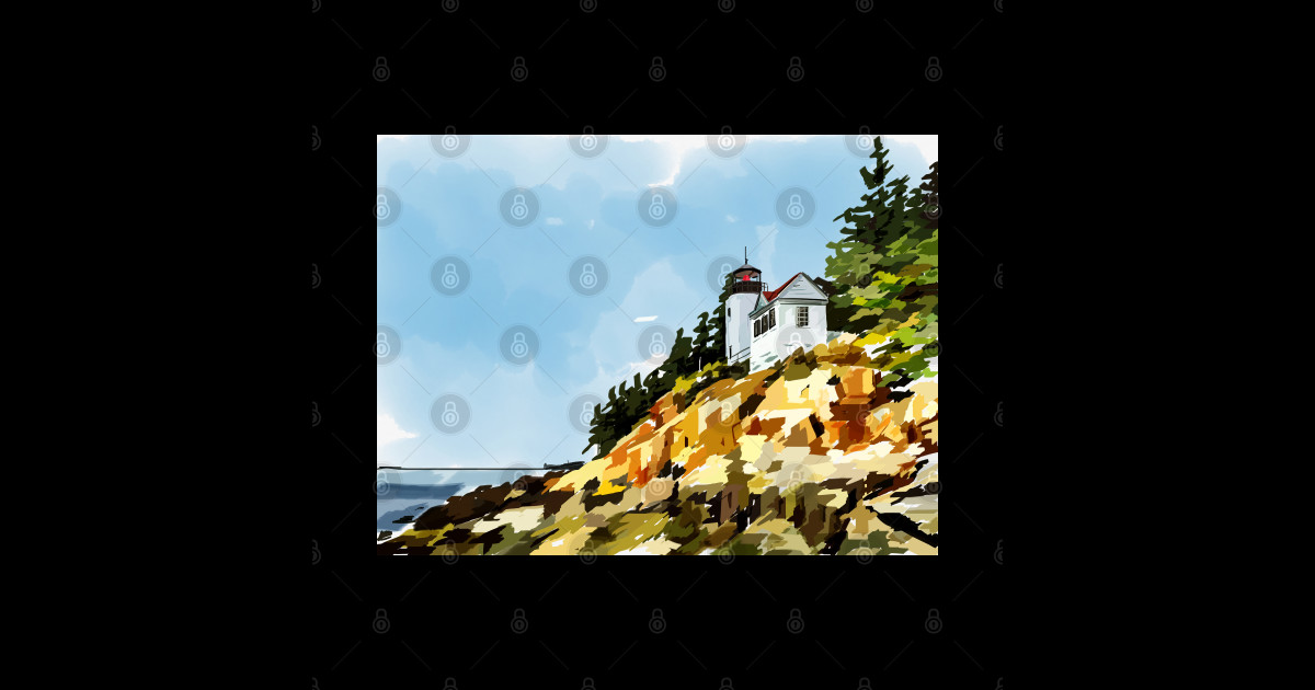 Acadia Lighthouse - Bar Harbor - Sticker | TeePublic