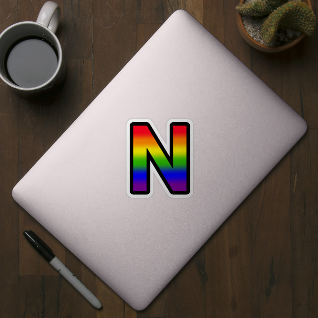 Rainbow Letter N - Rainbow - Sticker | TeePublic