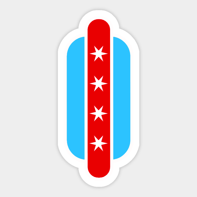Chicago Hot Dog Flag - Chicago - Sticker | TeePublic