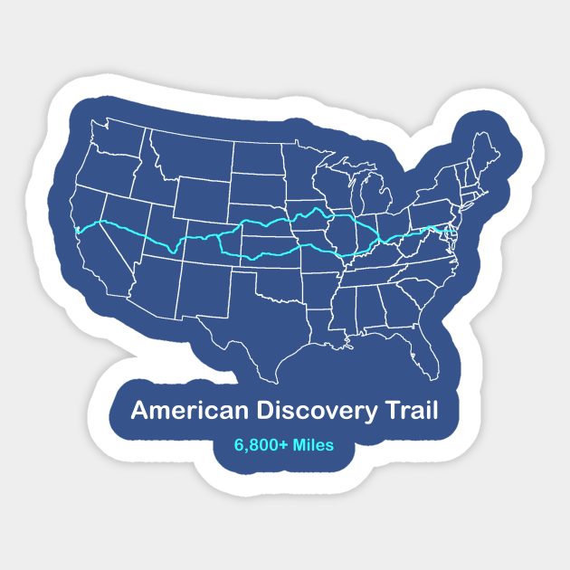 American Discovery Trail Route Map - Hiking Trails - Sticker | TeePublic